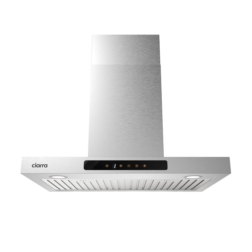 CIARRA 29 Inch Wall Mount Range Hood 450CFM VENT hood T shape with Sta ...