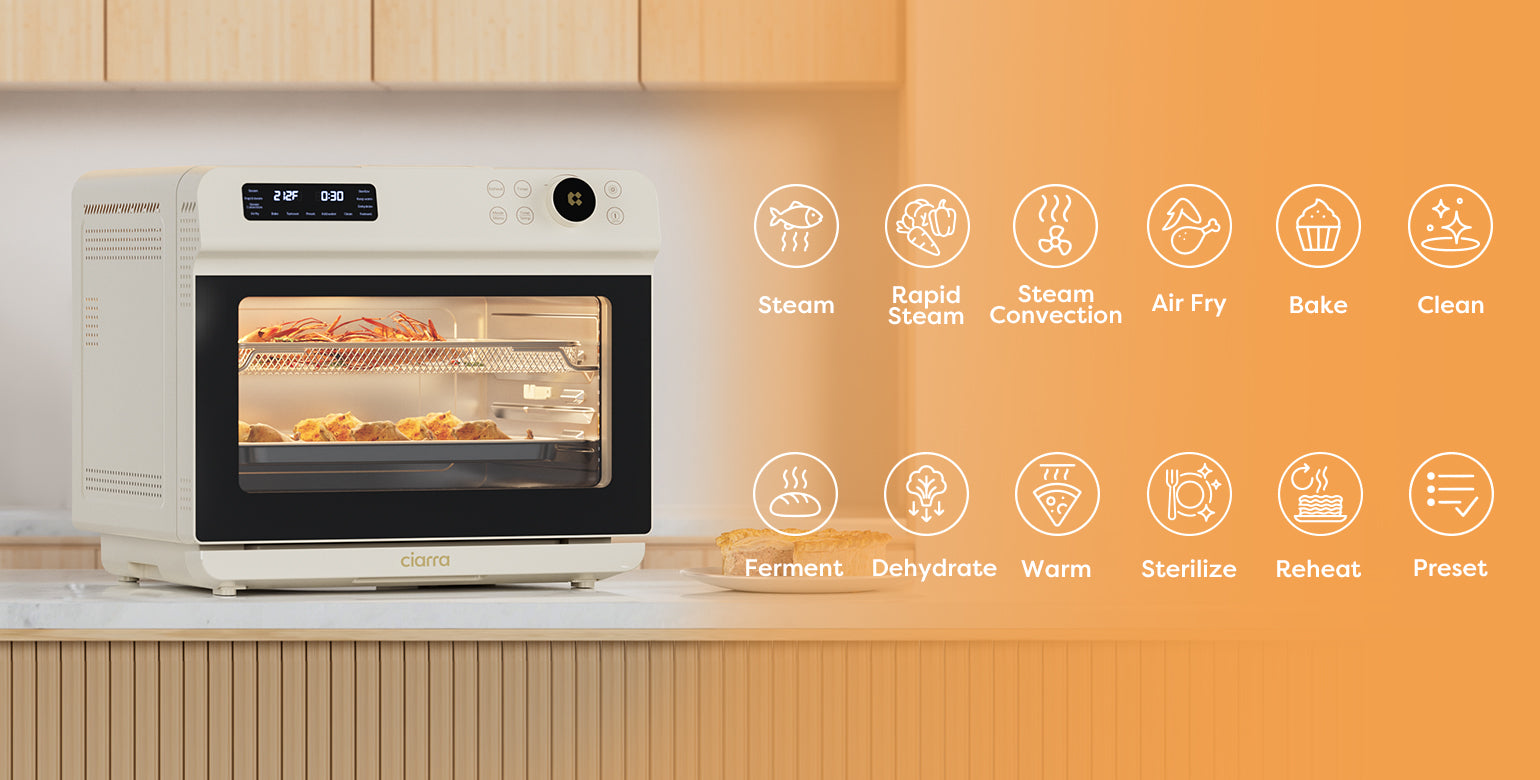 Ciarra Nosh Oven Pro | 12-in-1 Steam Air Fryer Oven, Convection toaster ...