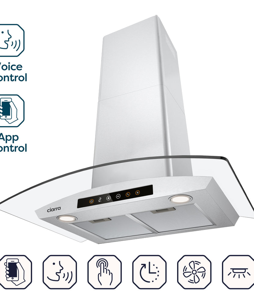 Buy Best Stainless Steel Ductless 30/36 inch Quiet Range Hood | Ciarra ...